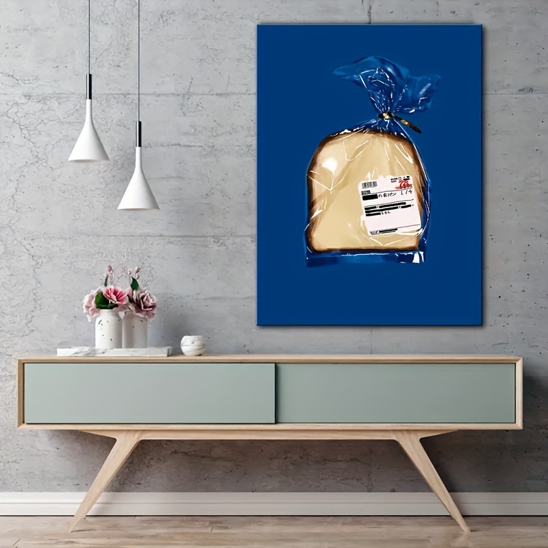 Creative Blue Bread Poster Home Office Decor Fun - Temu
