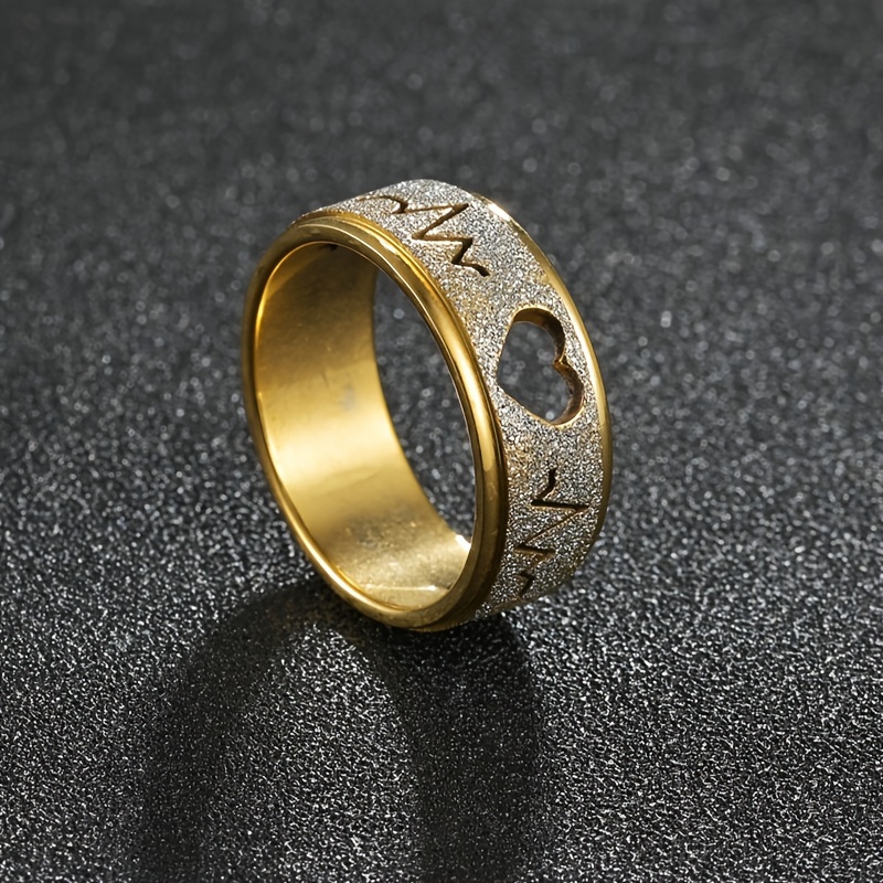 Men's Hollow Ring match Romantic Ring Stainless Steel Ring - Temu ...