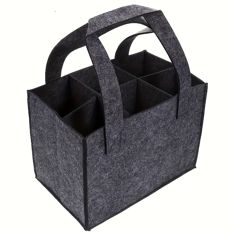 6 Bottles Wine Bag With Divided Felt Wine Storage Tote Bag - Temu
