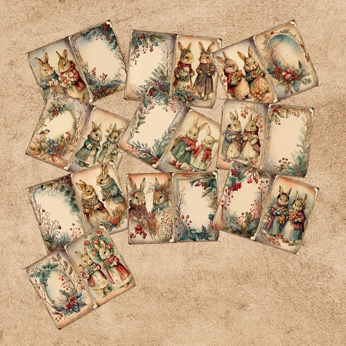 A5 Size Retro Christmas Theme Illustration Animal Rabbit - Temu