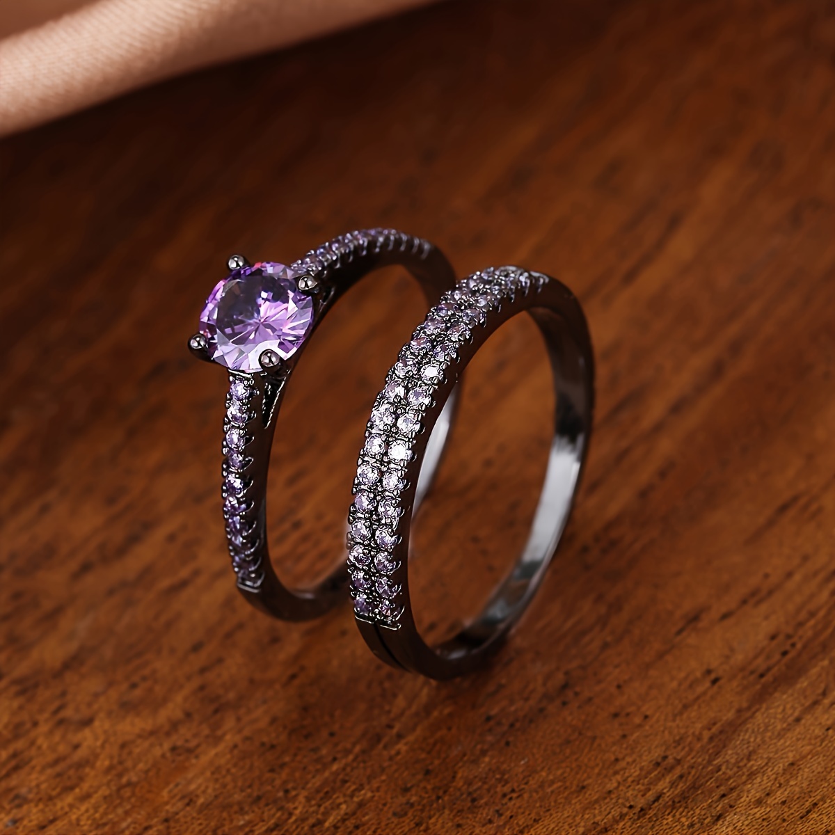 Gothic Black Color Zircon Ring Women Unique Gift - Temu Denmark