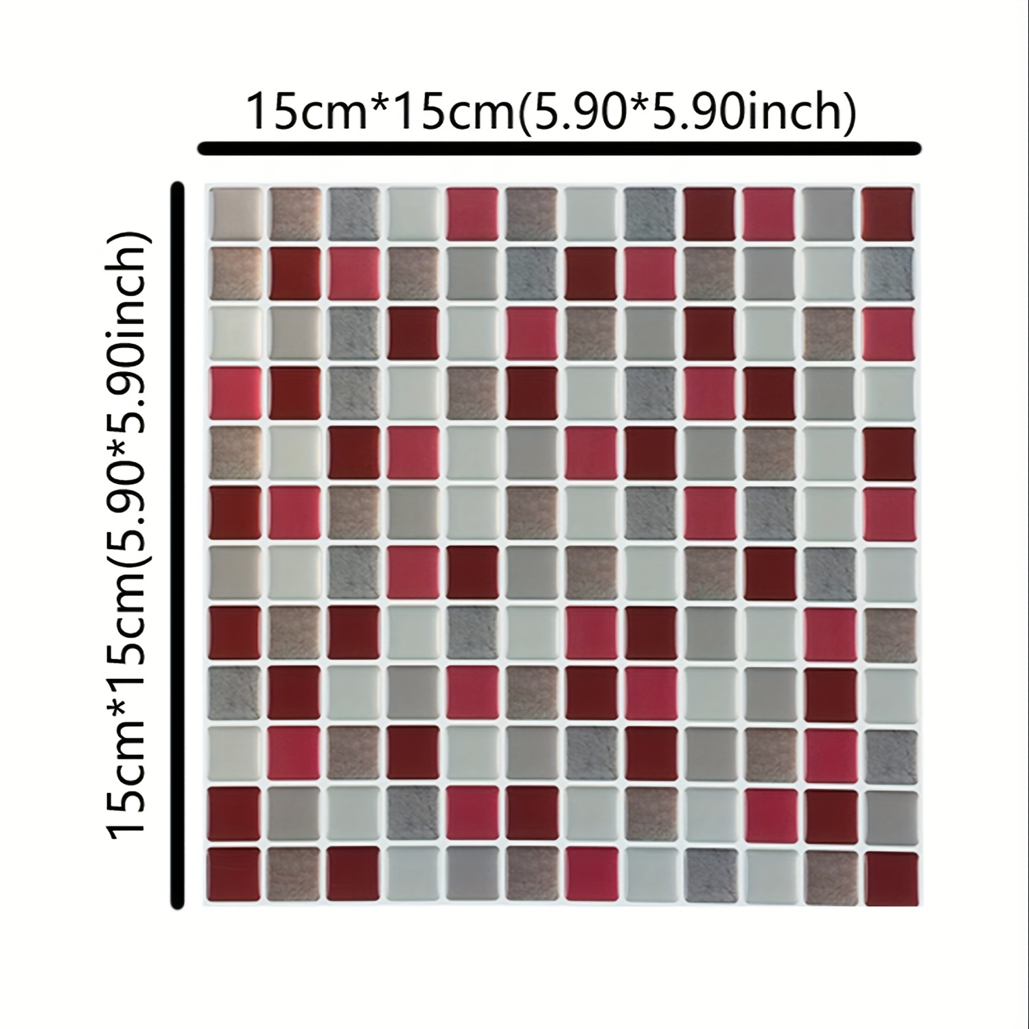 Mosaic Tile Self-adhesive Wall Stickers, Peel And Stick, Crystal Glossy ...