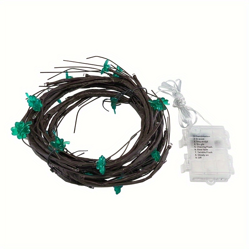 48led Green Clover String Lights Battery Powered 8 mode Tree - Temu ...