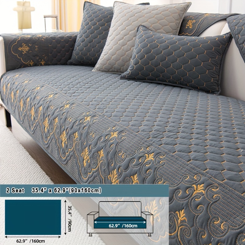 European Style Floral Pattern Embroidered Sofa Slipcover Pet - Temu ...