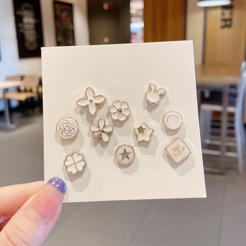 Flower Rabbit Etc Shape Brooch Scarf Buckle Set Preppy - Temu Australia