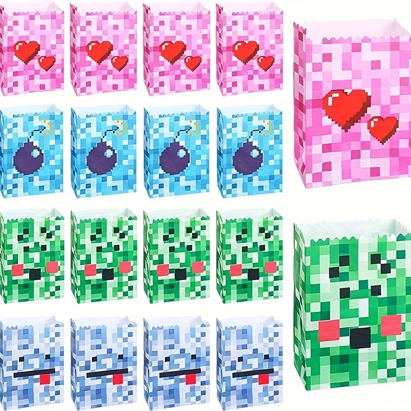 Pixel Pattern Treat Bags Pixels Themed Party Favor Bags - Temu
