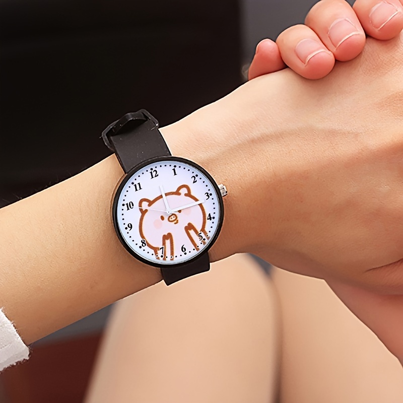 Cute Cartoon Piggy Quartz Watch Candy Color Fashion Analog - Temu ...