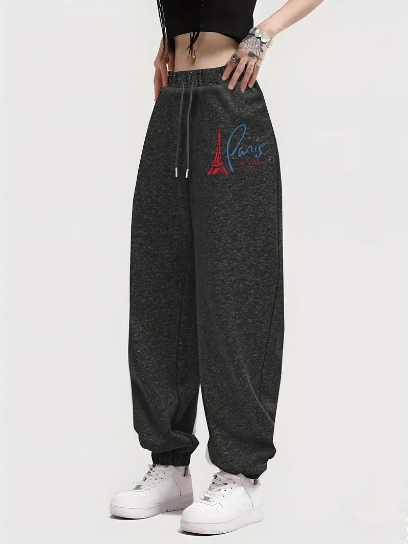 Parid Print Drawstring Jogger Sweatpants Casual Slant Pocket Temu New