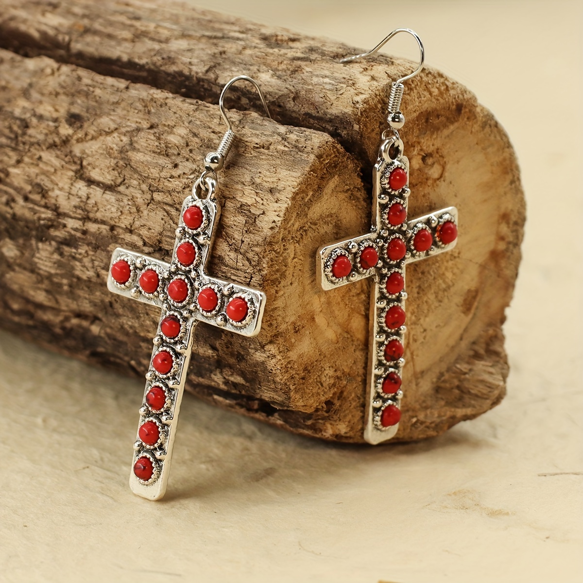 Vintage Croce Pendente Orecchini Boho Turchese Decor Dangle - Temu Italy