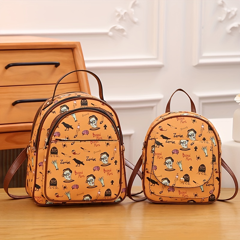 Trendy Anime Print Mini Backpack Multi layer Zipper Knapsack - Temu ...