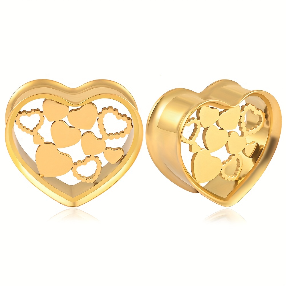 Cute Love Heart Shaped Flesh Tunnels Ear Expanders - Temu Ireland