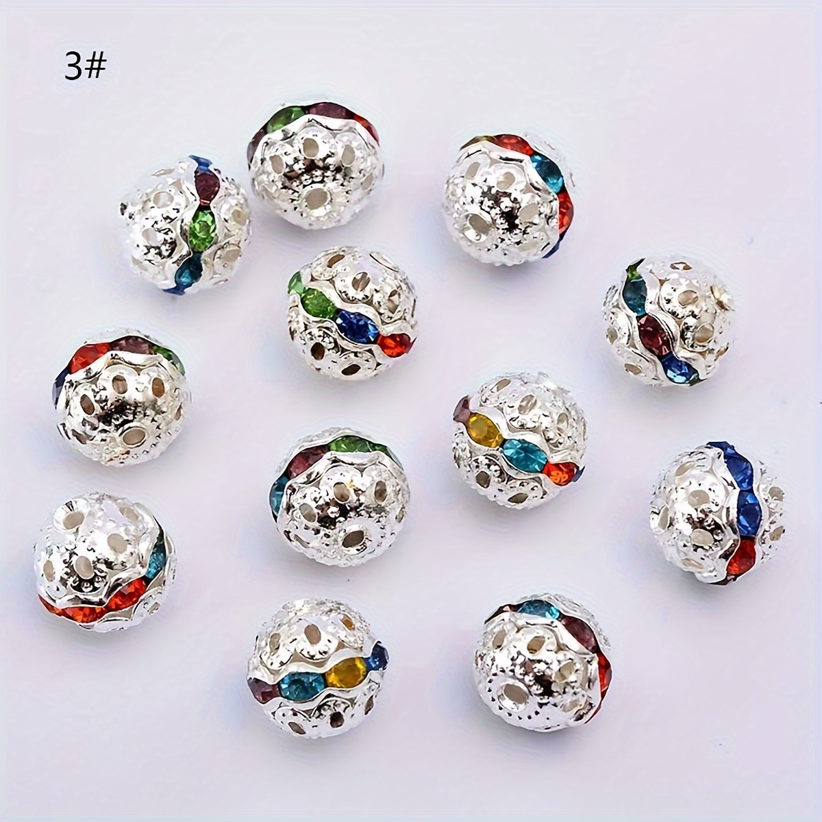 Inlaid Rhinestone Shambhala Spacer Beads Jewelry Making Diy - Temu ...