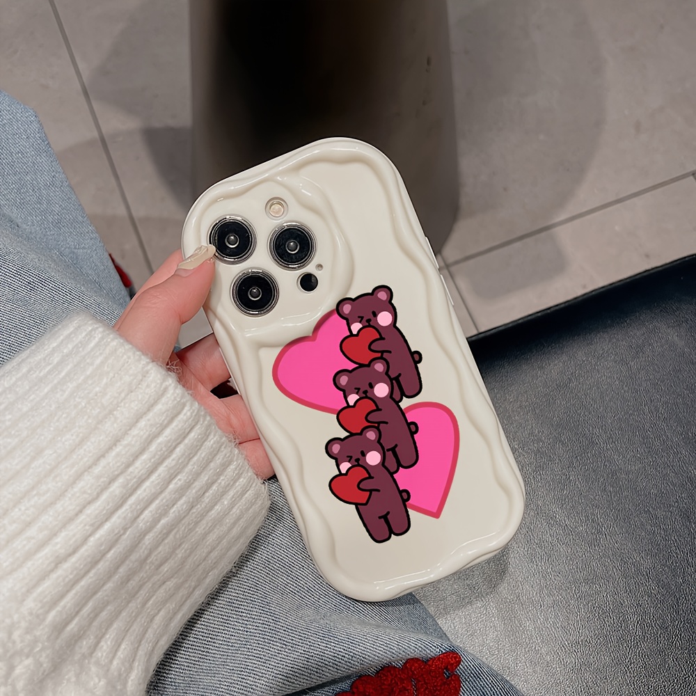 Phone Case Care Bear Print Creamy Edge Phone Case Camera - Temu United ...