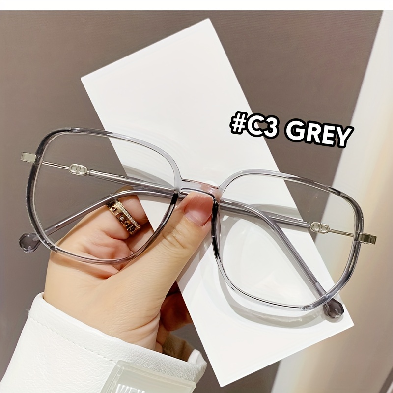 Blue Light Blocking Glasses Large Tr Square Frame Clear Lens - Temu ...