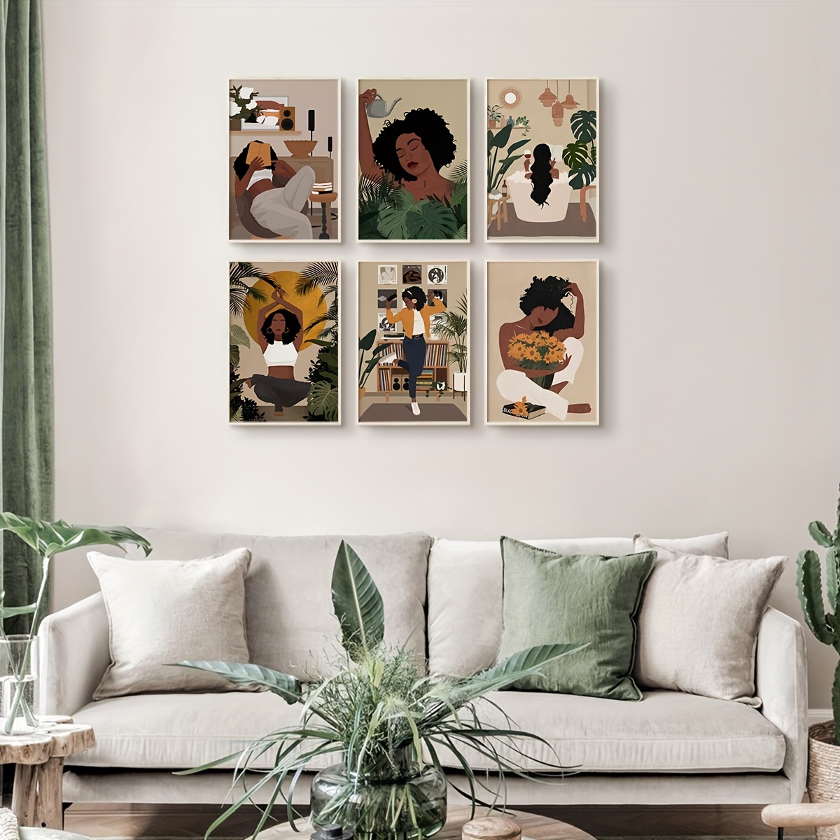 Black Woman Art Black Art Black Girl Art Black Woman Wall - Temu