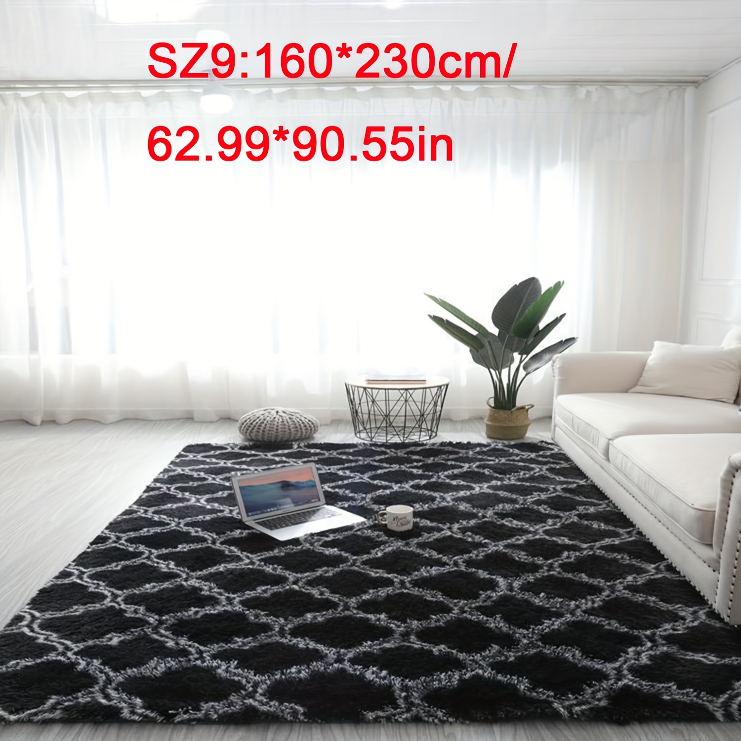 Fashionable Checkered Design Rug Modern Nordic Style Warm - Temu United ...