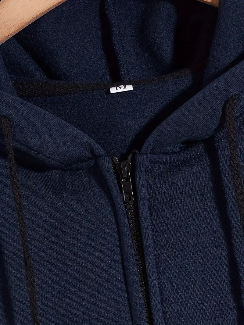 Solid Classic Men's Hooded Jacket Casual Long Sleeve Hoodies - Temu Solid Classic Men's Hooded Jacket Casual Long Sleeve Hoodies - Temu