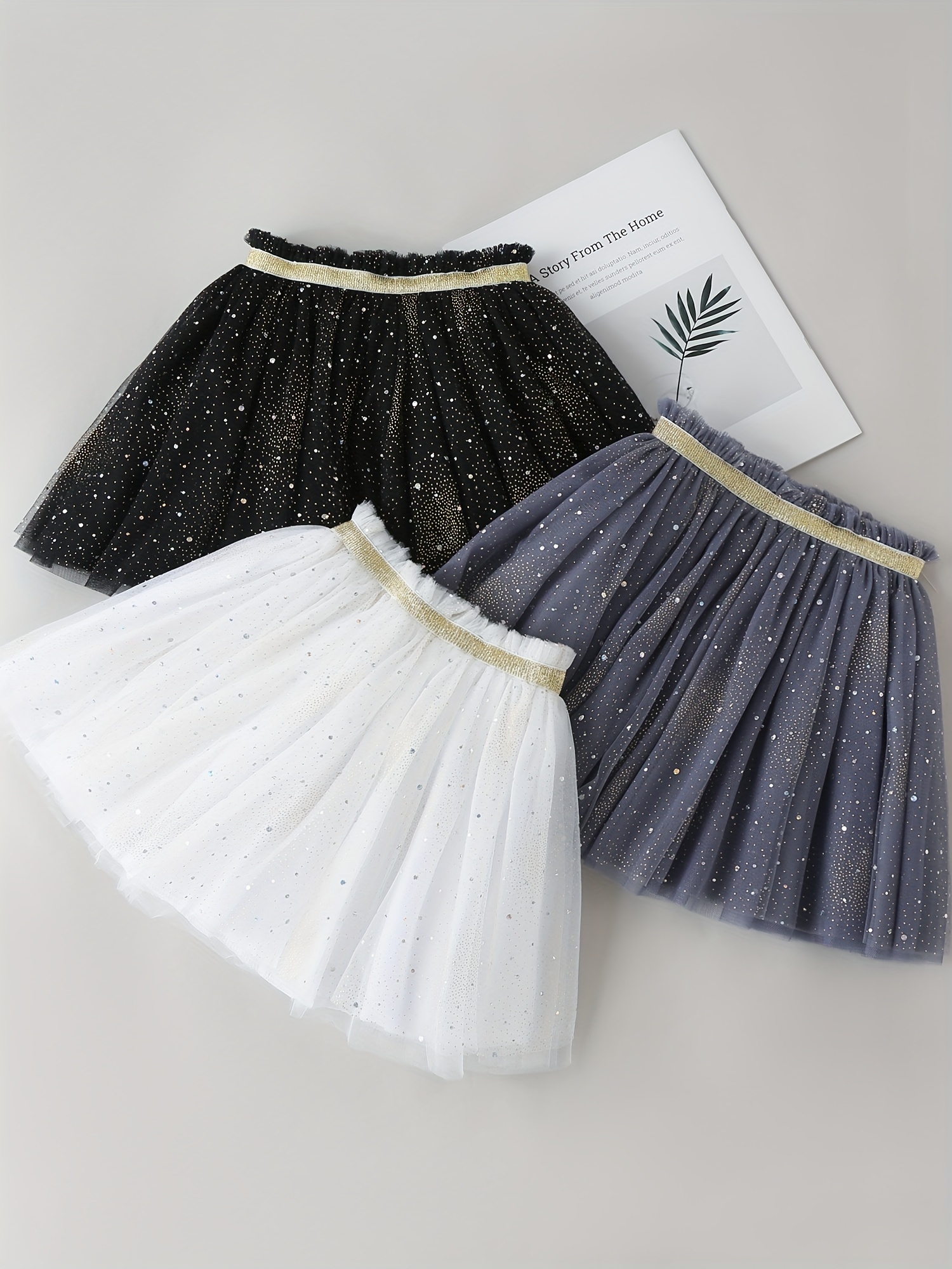 girl starry mesh puffy skirt casual princess short skirt - Temu