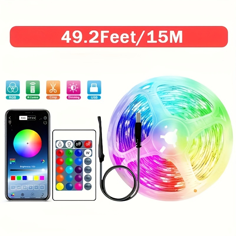 Magical Ambience 5050 Rgb Led Strip Lights Musicsync Color - Temu ...