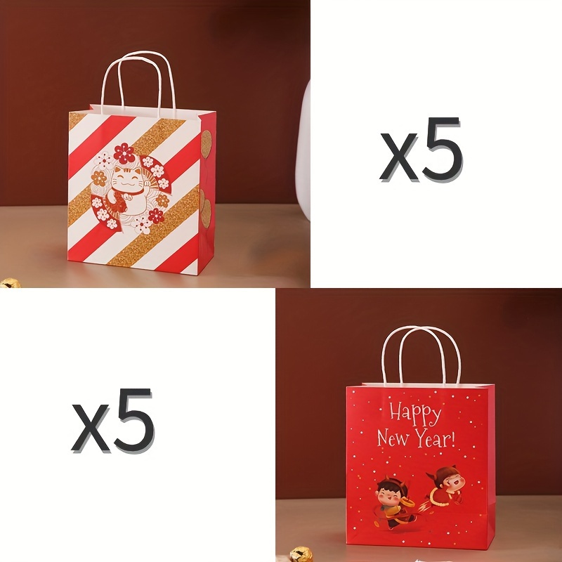 Spring Festival Small Gifts Kraft Paper Handbags - Temu Australia