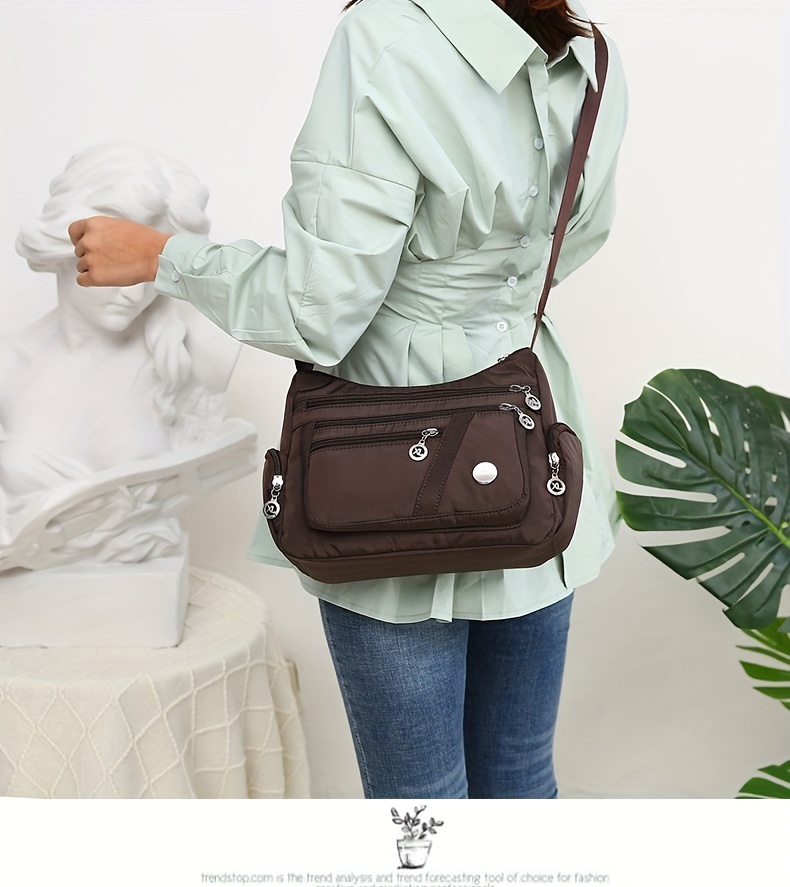 Multi Layer Crossbody Bag Fashion Nylon Shoulder Bag Women's - Temu