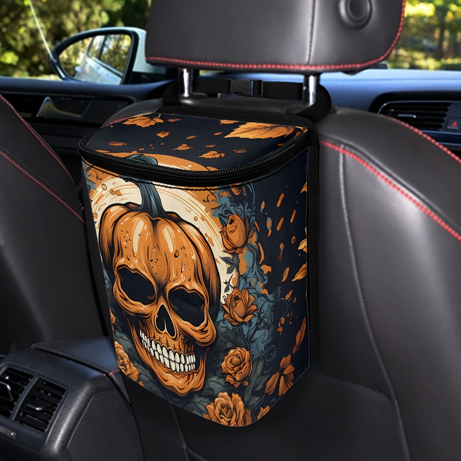 Flower Pattern Car Trash Dust Bin Trash Bin Kitchen Camping - Temu ...