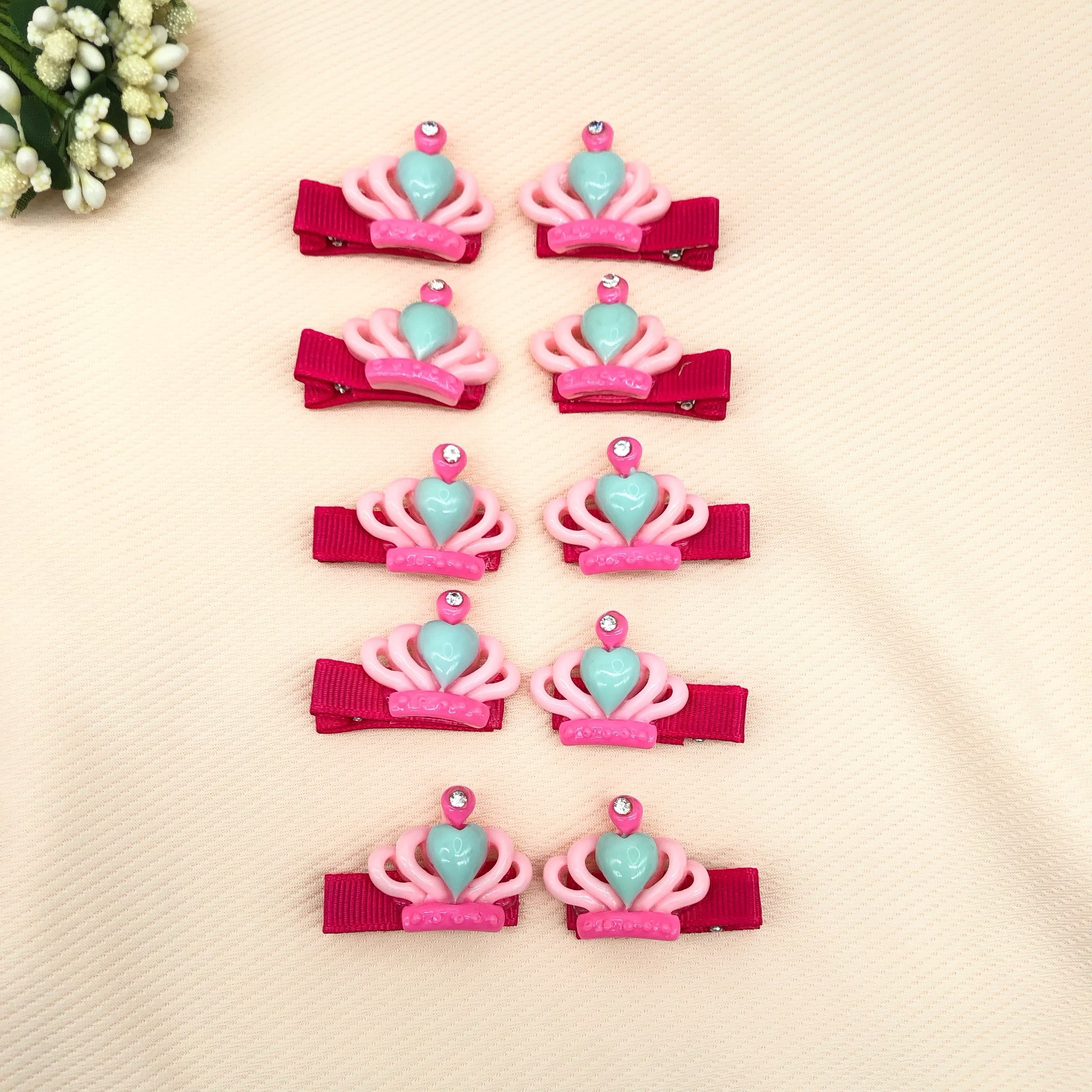 Mini Crown Decor Hair Clips Set Cute Cartoon Hairpins - Temu Canada