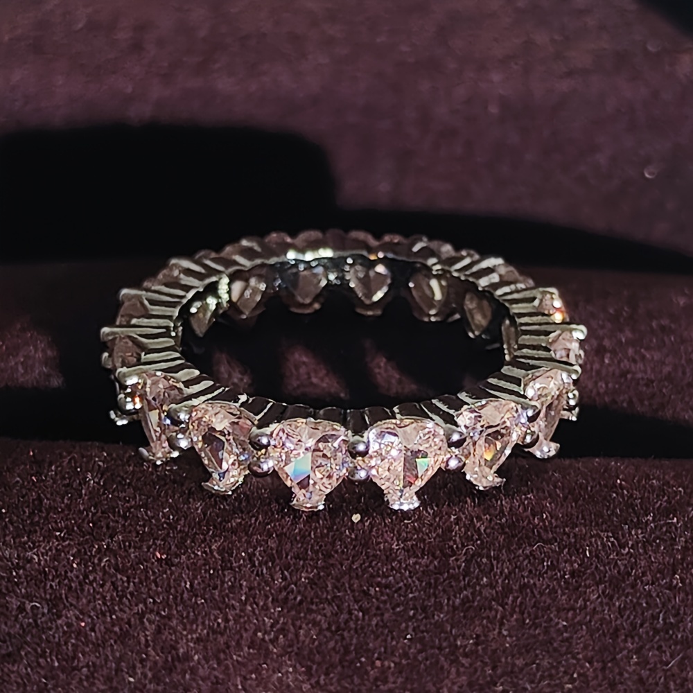 Coquette Style Ring Paved Shining Zirconia In Heart Shape - Temu United ...