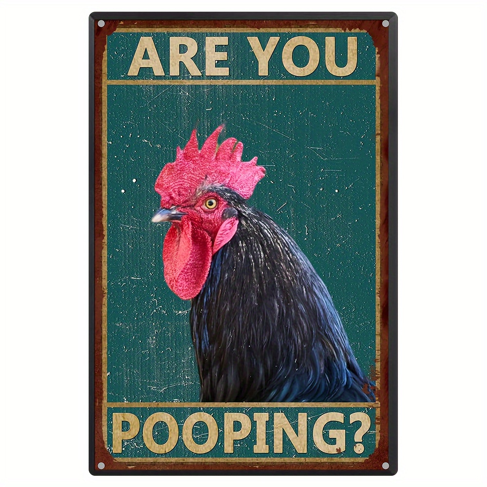 " pooping"metal tin sign vintage plaque decor wall art wall - Temu New ...