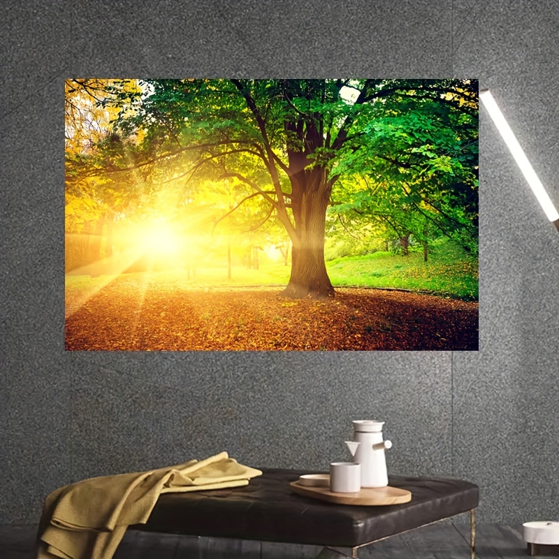 Wall Art Decor Canvas Picture Sunrise Trees Natural Forest - Temu Ireland