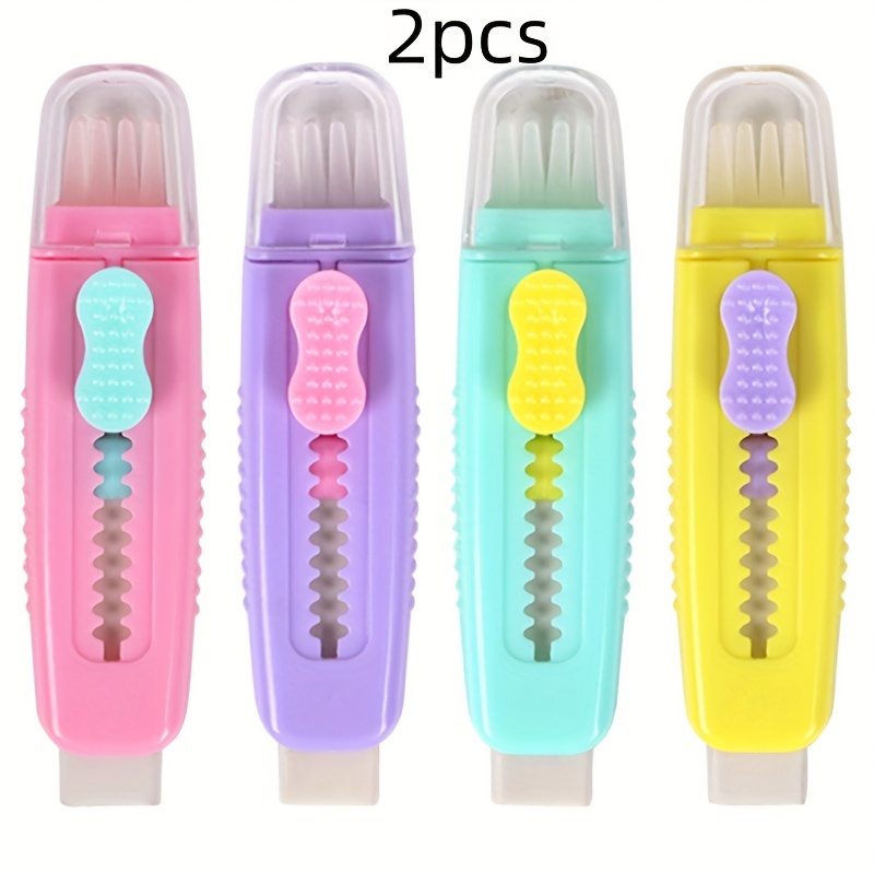 2 4pcs Back To School Erasers Creative Retractable Pencil Erasers With Brush For Office Painting ...