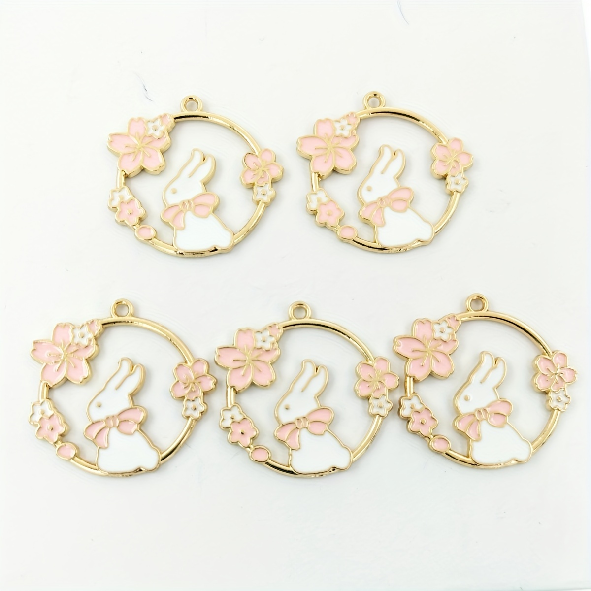 Alloy Dripping Oil Cherry White Rabbit Cat Garland Accessories ...