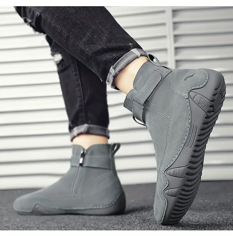 Mens Boots With Zippers Casual Walking Shoes High Top Sneakers Temu