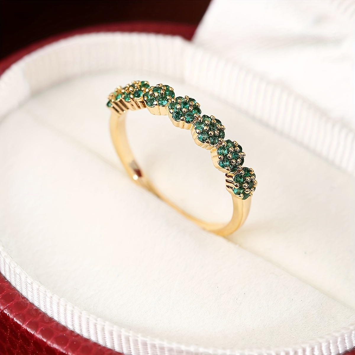 Classy Promise Ring Plated Cute Flower Design Paved Shining - Temu ...