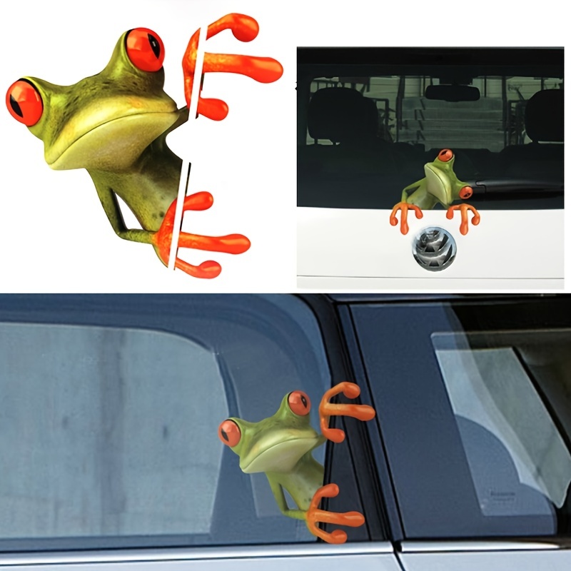 Cute Cartoon Frog Car Sticker - Add Fun To Your Rearview Mirror! - Temu