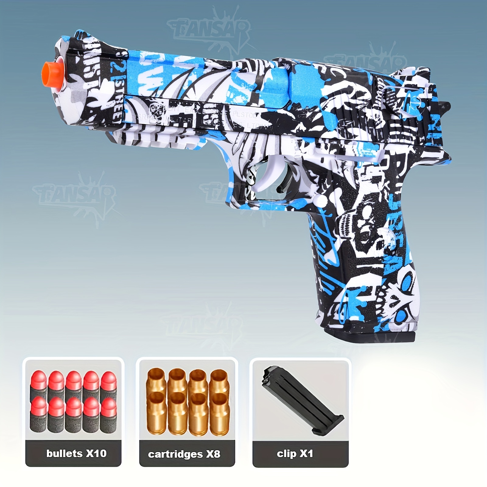 Soft Bullet Toy, Foam Blasters & Guns Pistol With Foam Pellet Shell ...