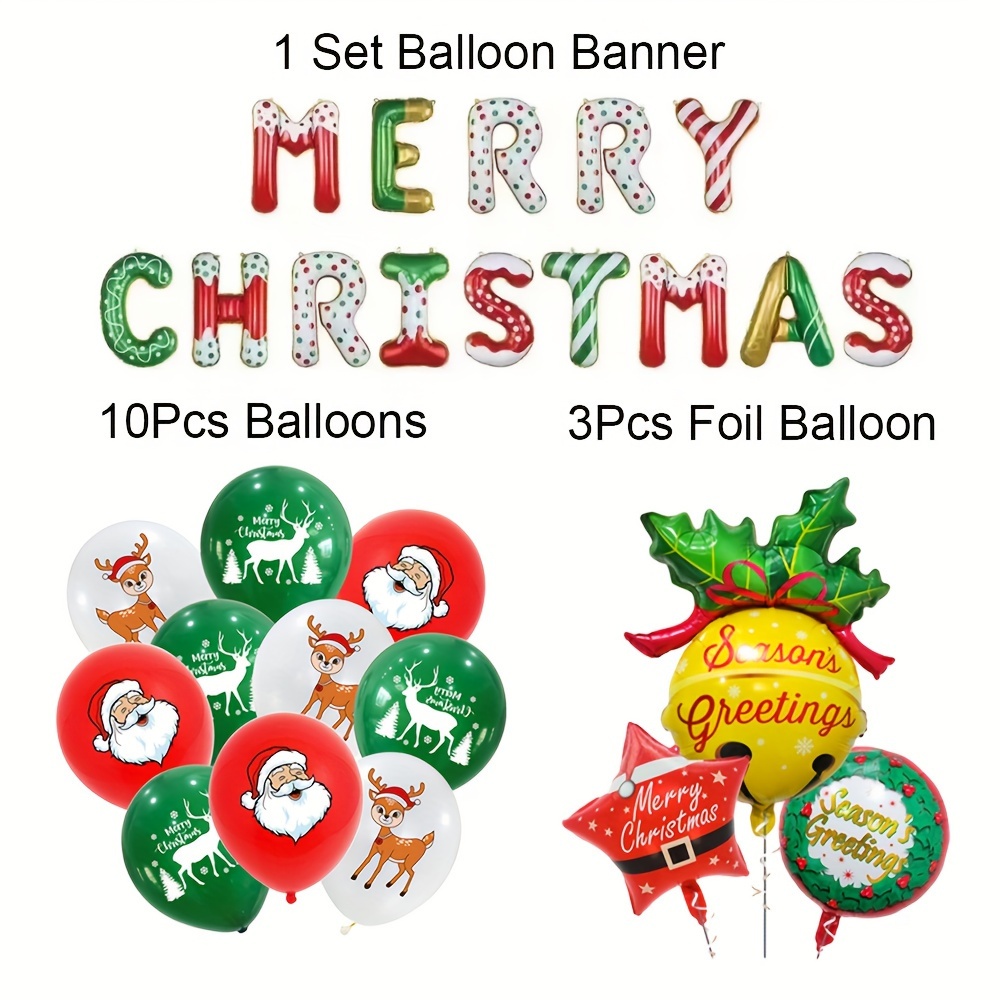 Christmas Decoration Merry Christmas Balloon Banner Foil - Temu United ...