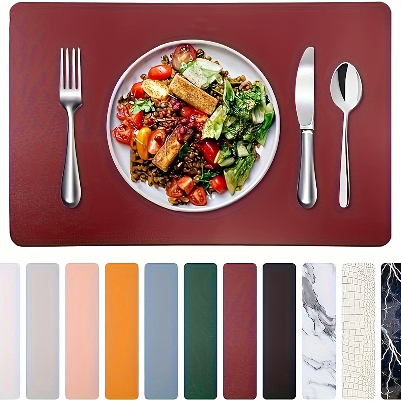 Faux Leather Placemats Pu Dining Table Mat Waterproof - Temu Australia