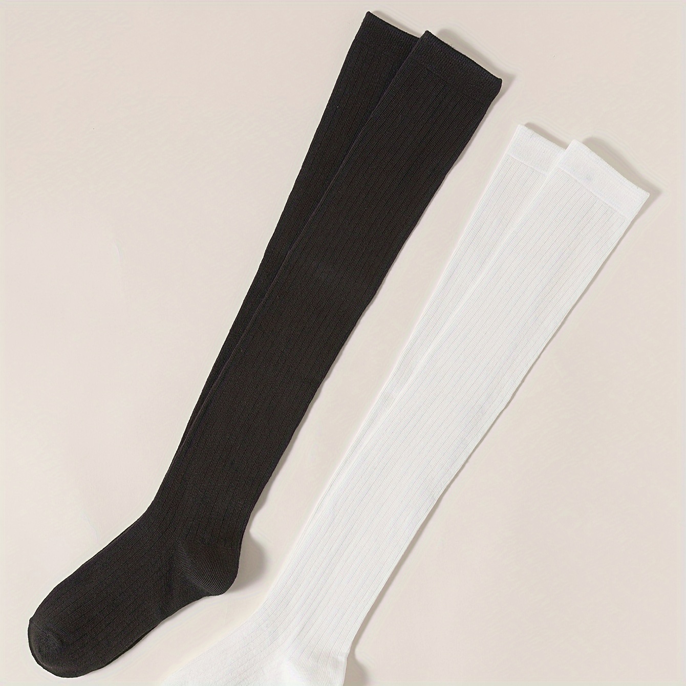Solid Thigh High Socks Comfy Knee Socks Womens Stockings Temu