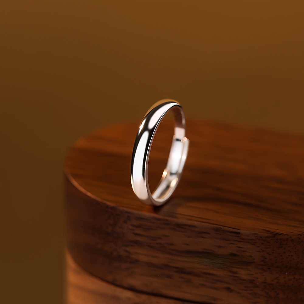 Hypoallergenic Simple Glossy Matte Ring S999 Silver Ring - Temu United ...