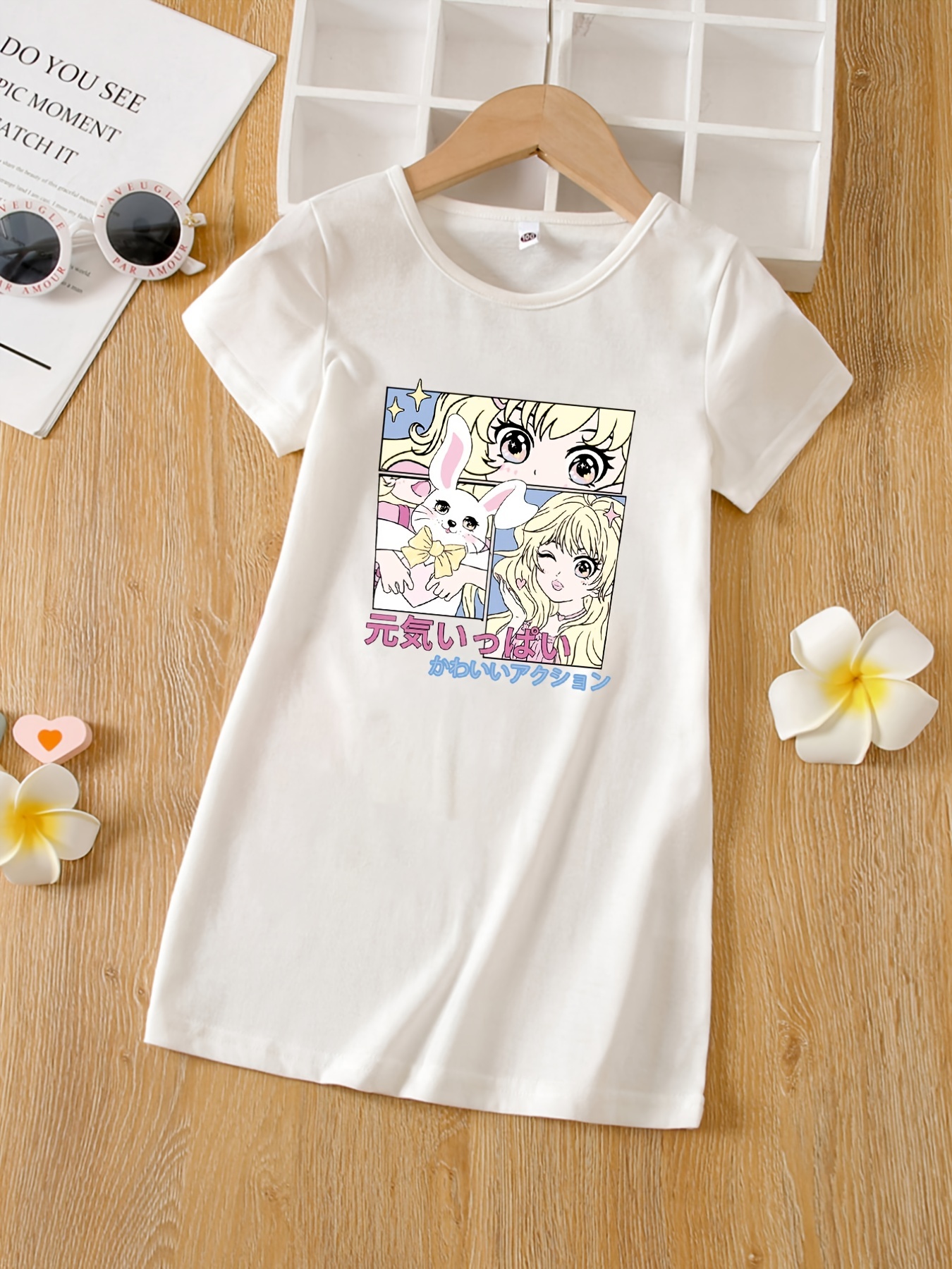 Toddler Girls Cartoon Anime Characters Graphic Crew Neck - Temu Australia