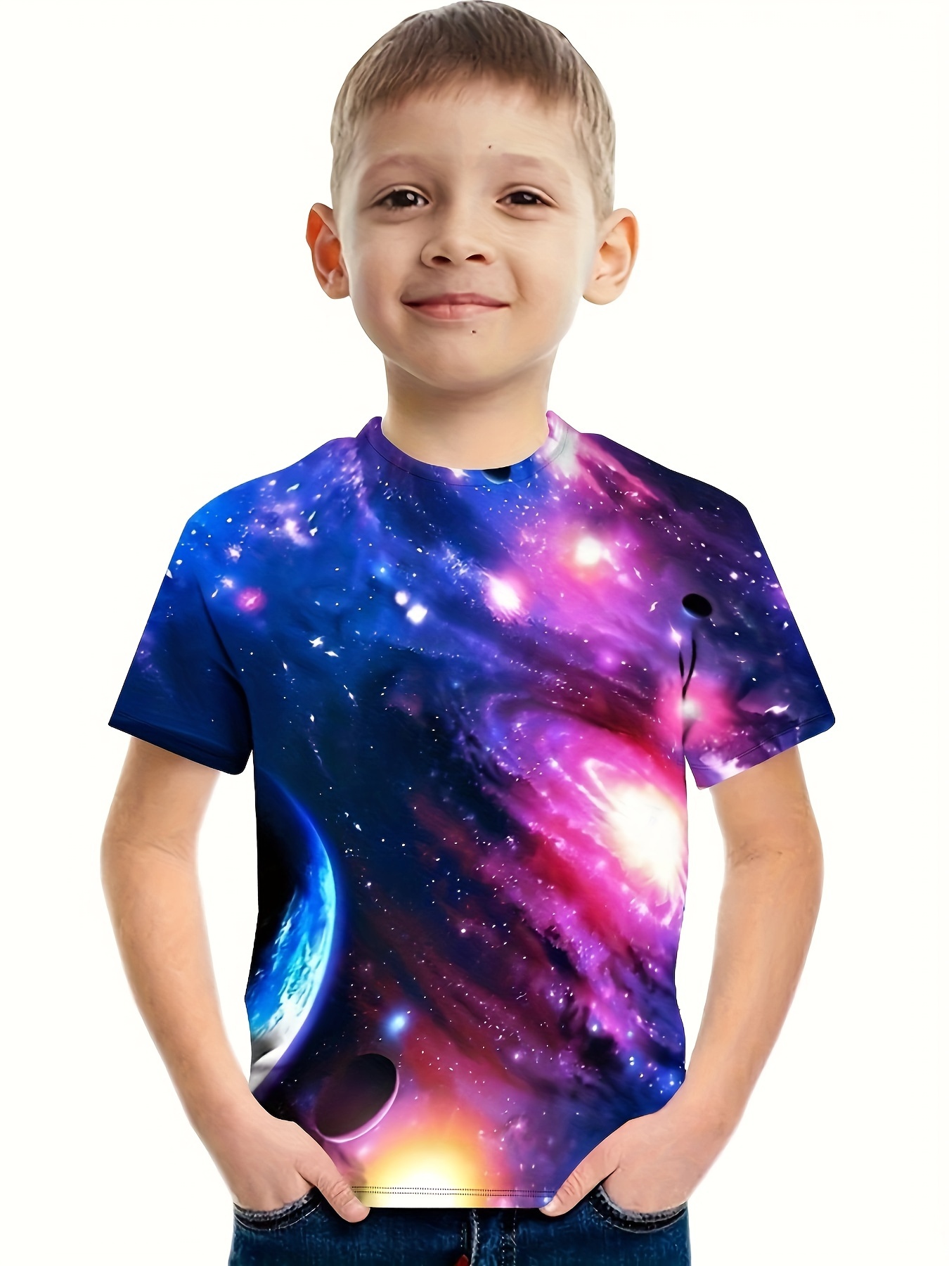 Universe Starry Sky 3d Print Boys Creative T shirt Casual - Temu Australia