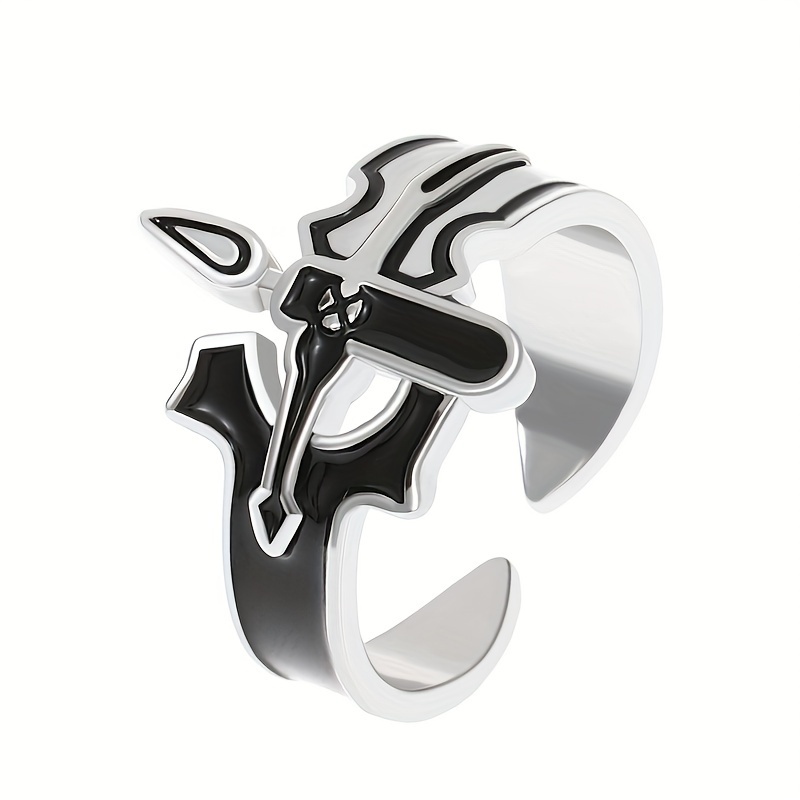 Vintage Cross Shaped Open Ring Alloy Ring Holiday Gift - Temu United ...