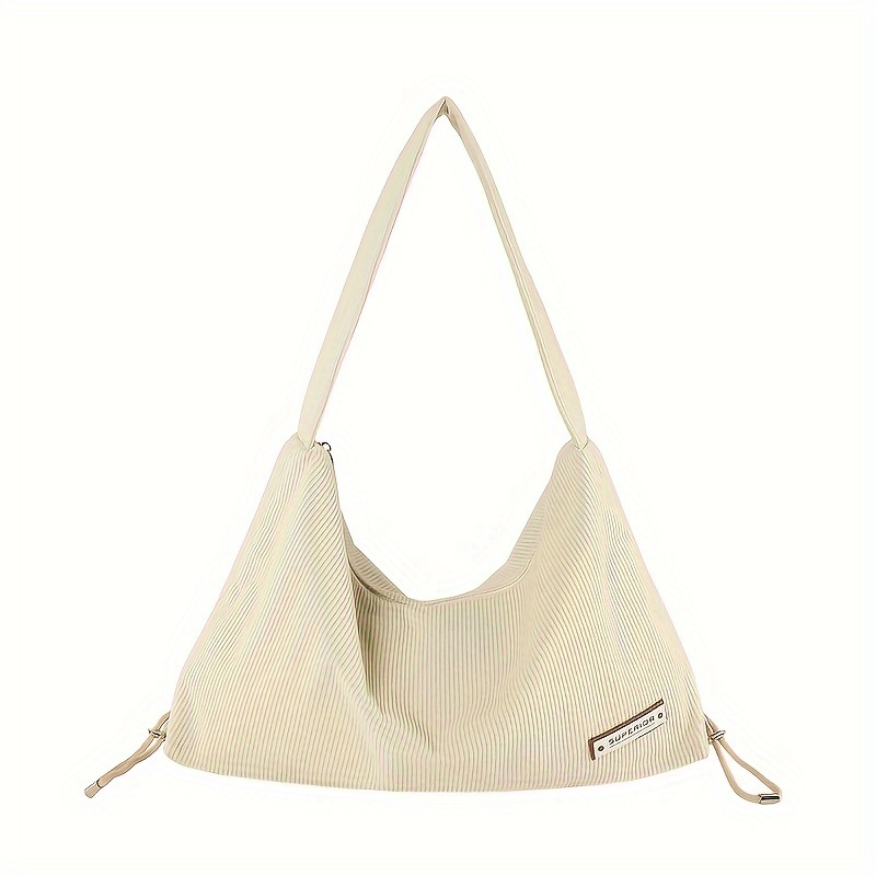 Simple Corduroy Shoulder Bag Retro Drawstring Hobo Bag - Temu United ...