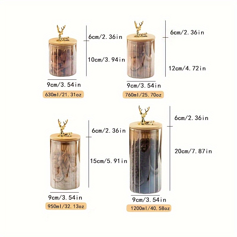 Food Jars Canisters Sealed Glass Storage Jar Bamboo Lid - Temu Canada