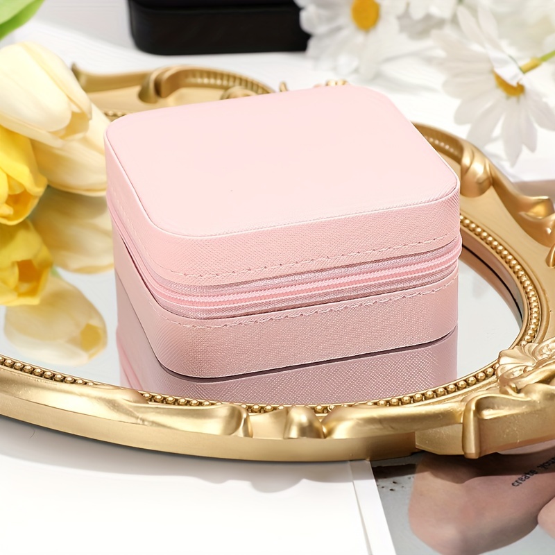 Portable Travel Mini Jewelry Box Matte Leather Jewelry - Temu United ...