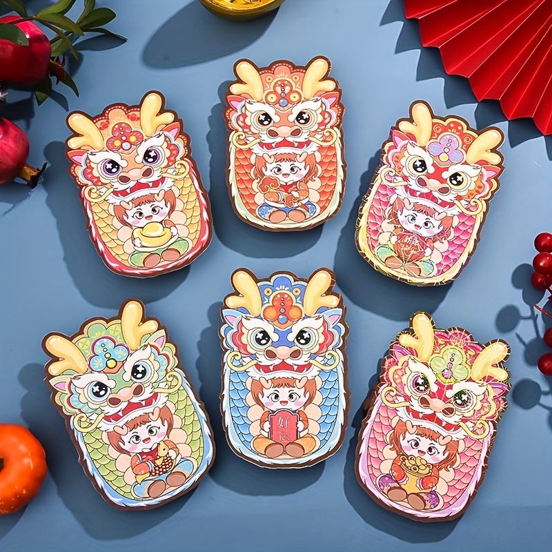 Pack Dragon Year New Creative Awakening Lion Red Envelope - Temu New ...