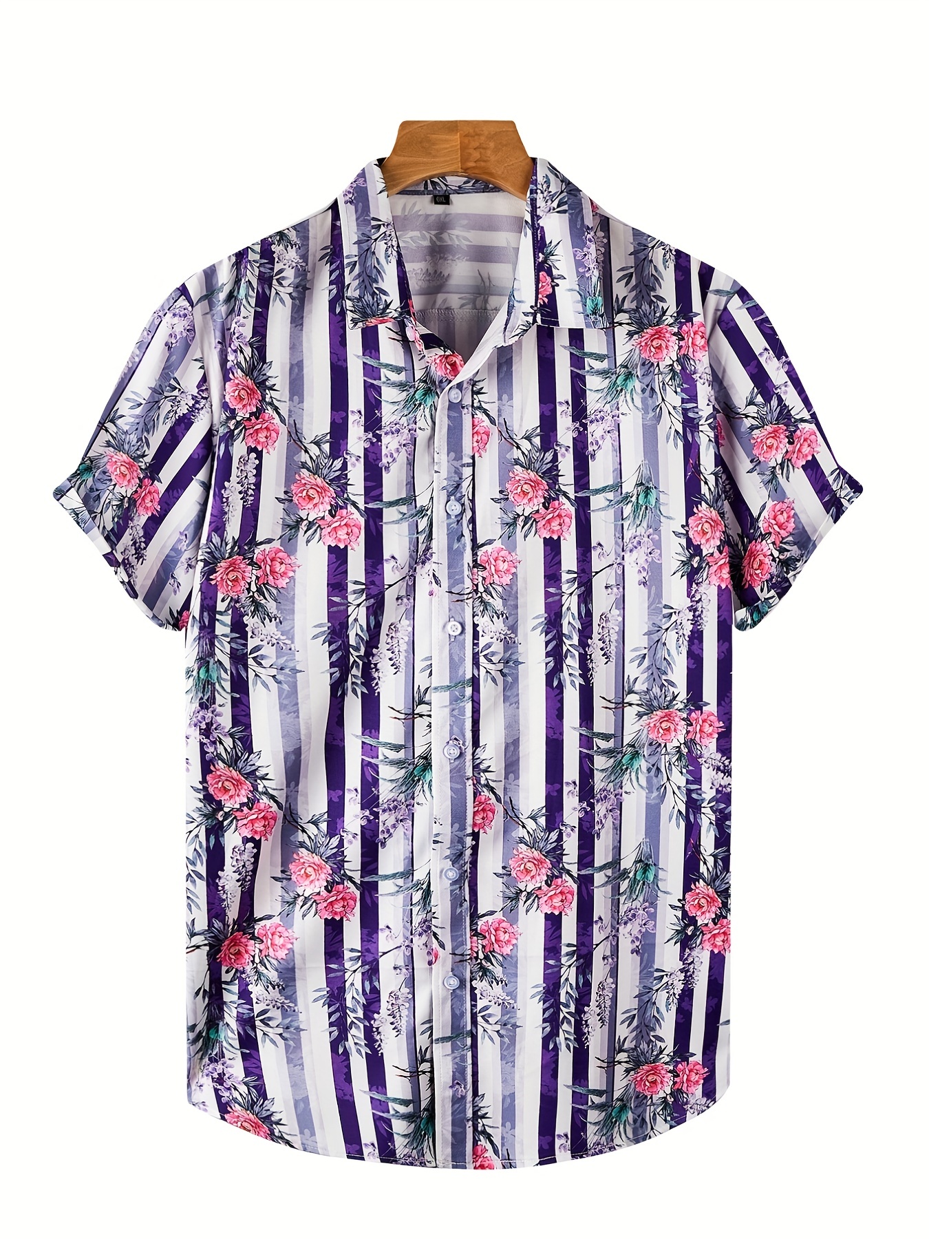Plus Size Men's Hawaiian Shirts Beach Comfy Flower Allover - Temu Ireland
