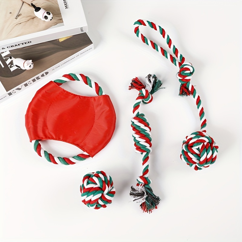 christmas design teeth cleaning braided rope knot pet toy - Temu Australia