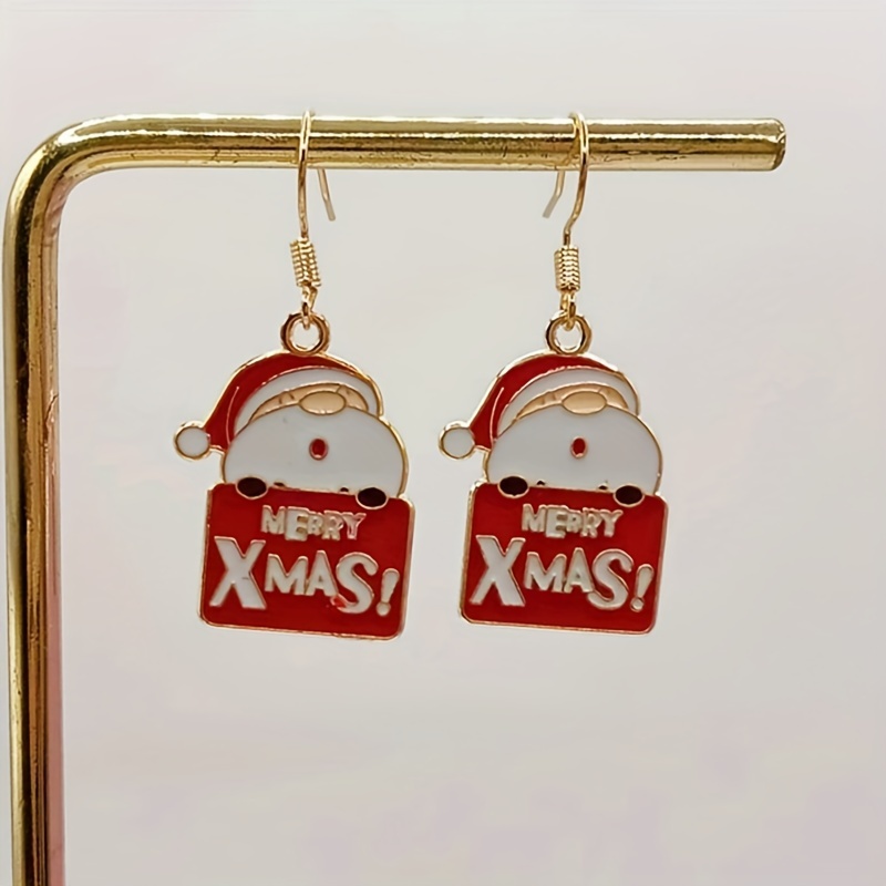 Cute Santa Hat Pendant Earrings Fashion Christmas Gifts - Temu United ...
